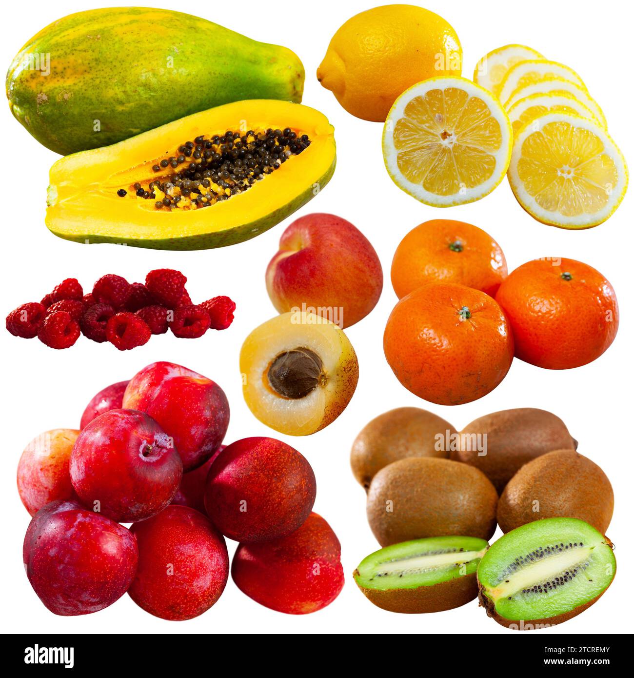 Set of assorted fruits isolated on white Stock Photo - Alamy