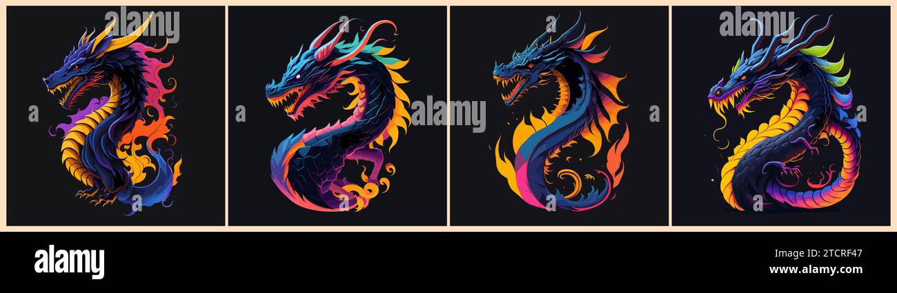 Japanese dragons Stock Vector Images - Alamy