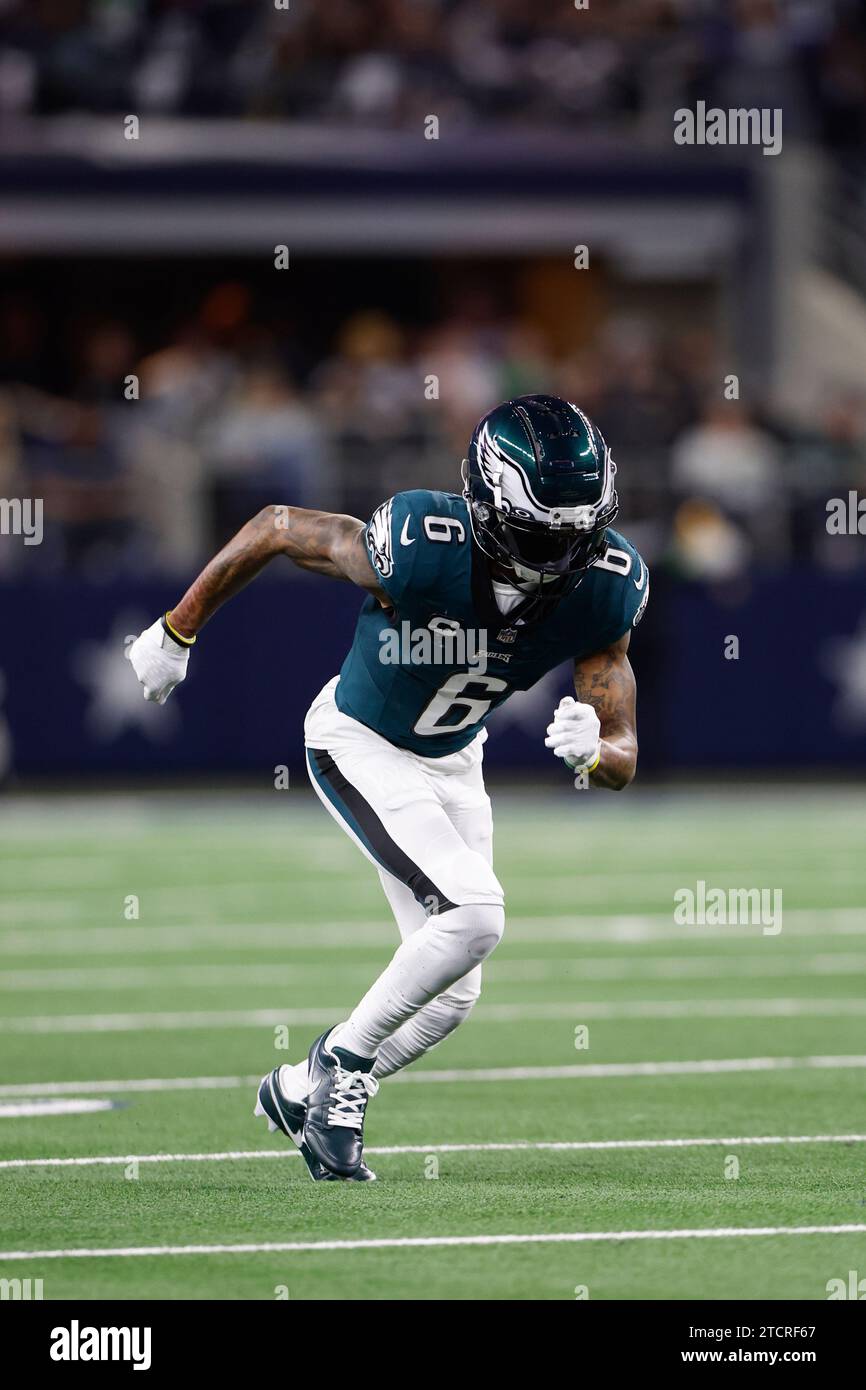 Philadelphia Eagles wide receiver DeVonta Smith (6) runs a pass route ...