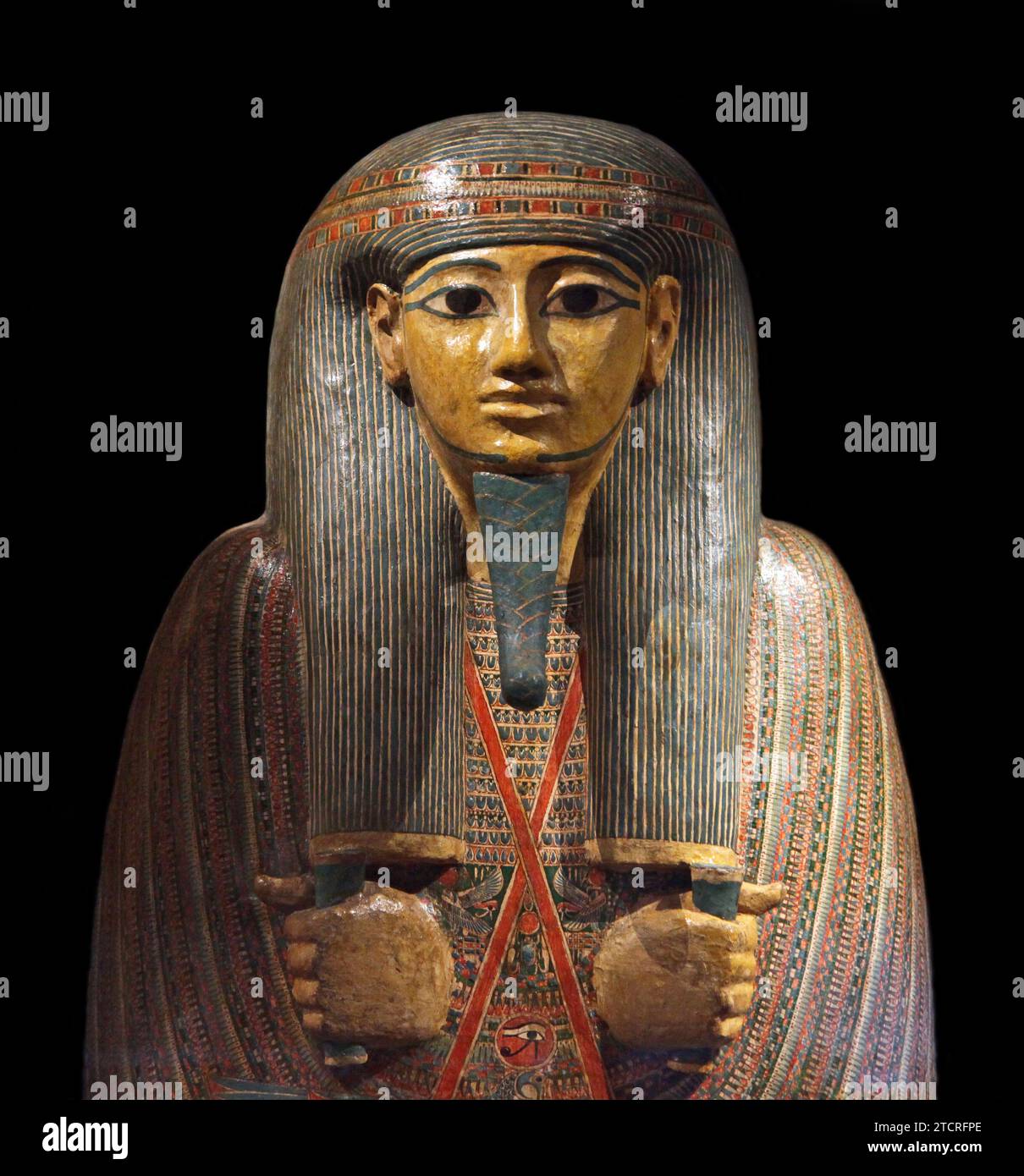 Inner coffin of Djedmontefanch.An Amun priest.Beautifully painted.Wood ...