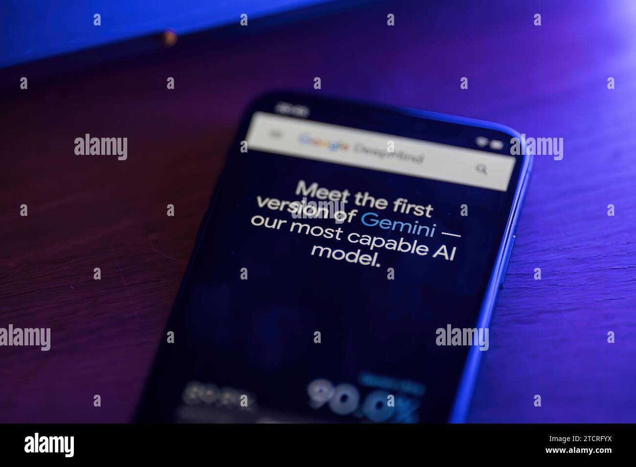New google innovation Gemini AI language model pictured on mobile phone ...