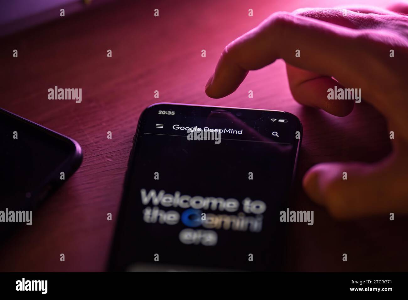 Gemini AI language model made by Google on smartphone screen Stock ...