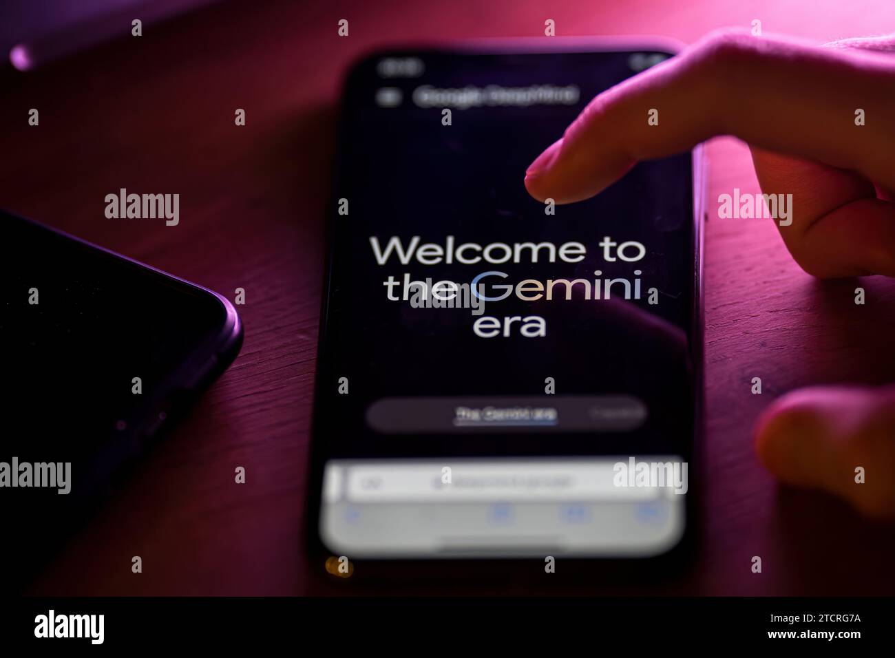 Gemini AI language model made by Google on smartphone screen Stock ...