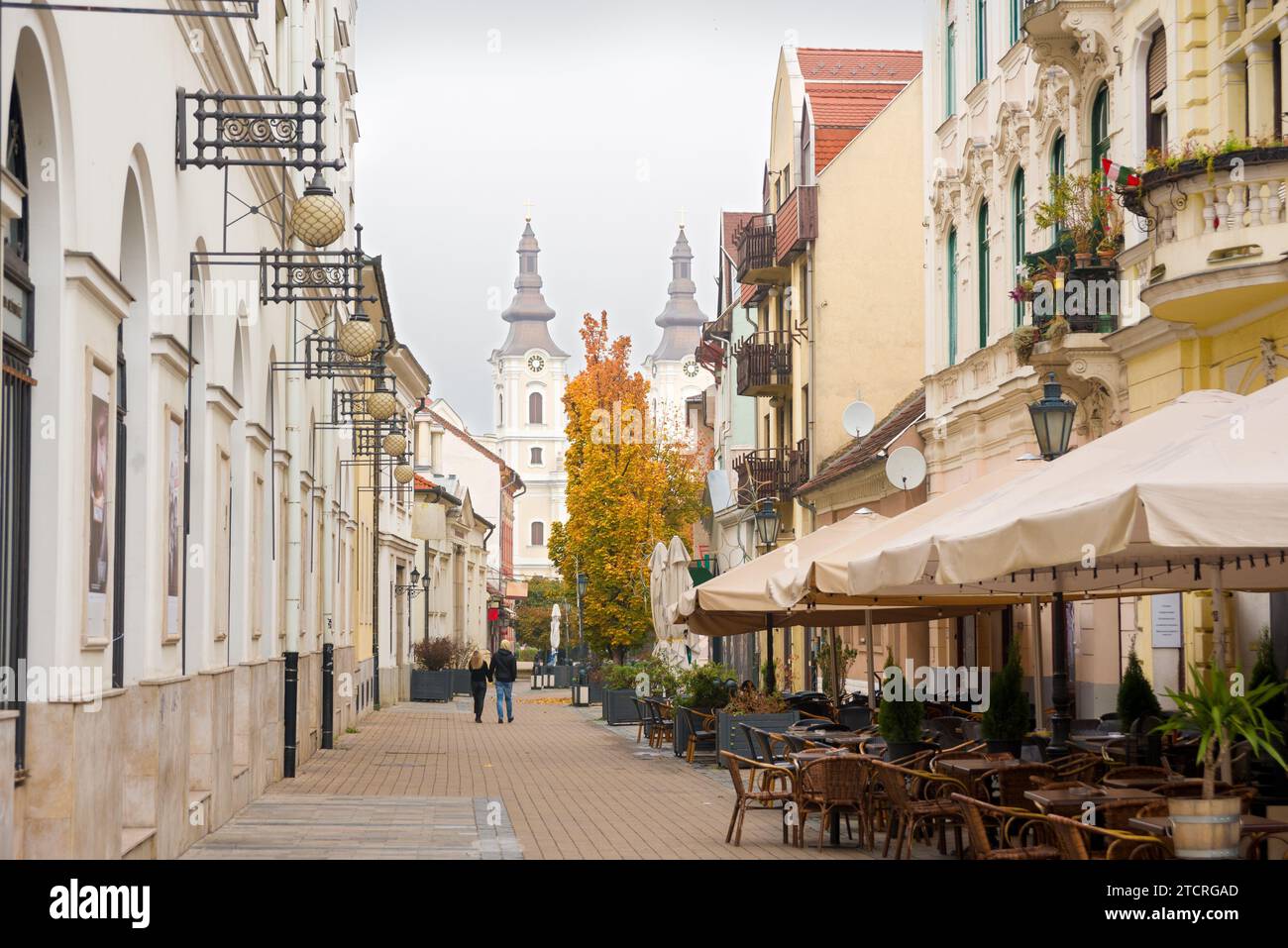 Street in old town of Miskolc Stock Photo - Alamy