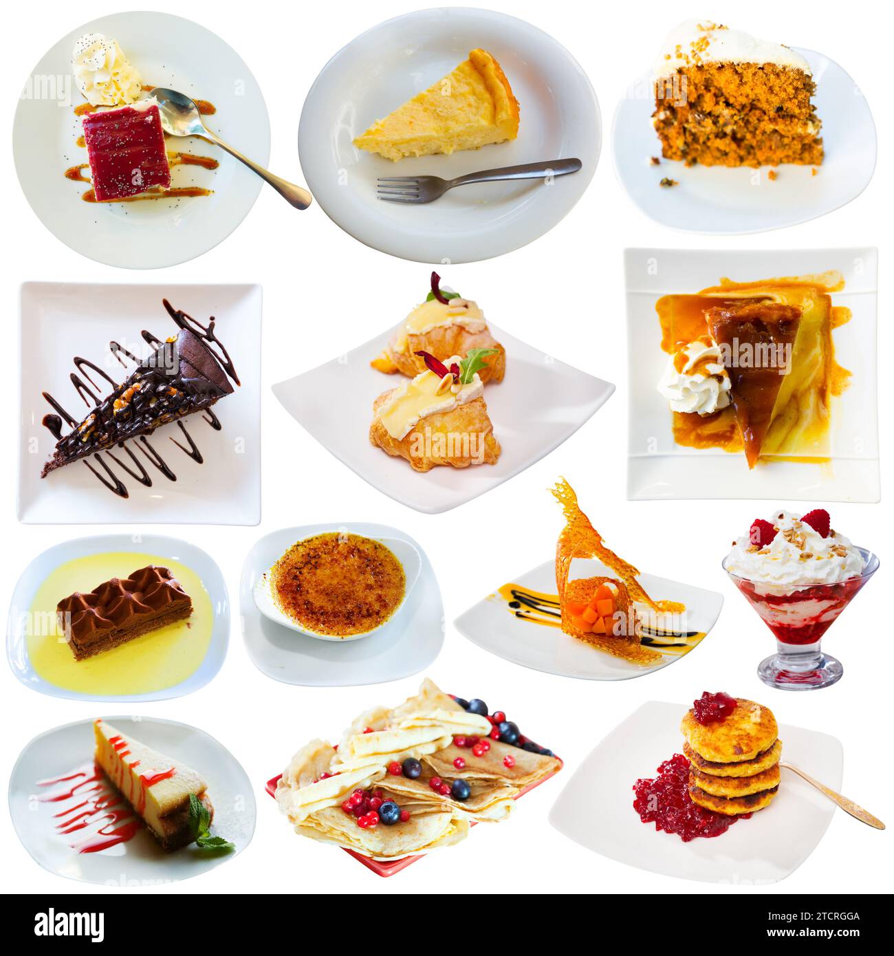Set of various desserts isolated Stock Photo - Alamy
