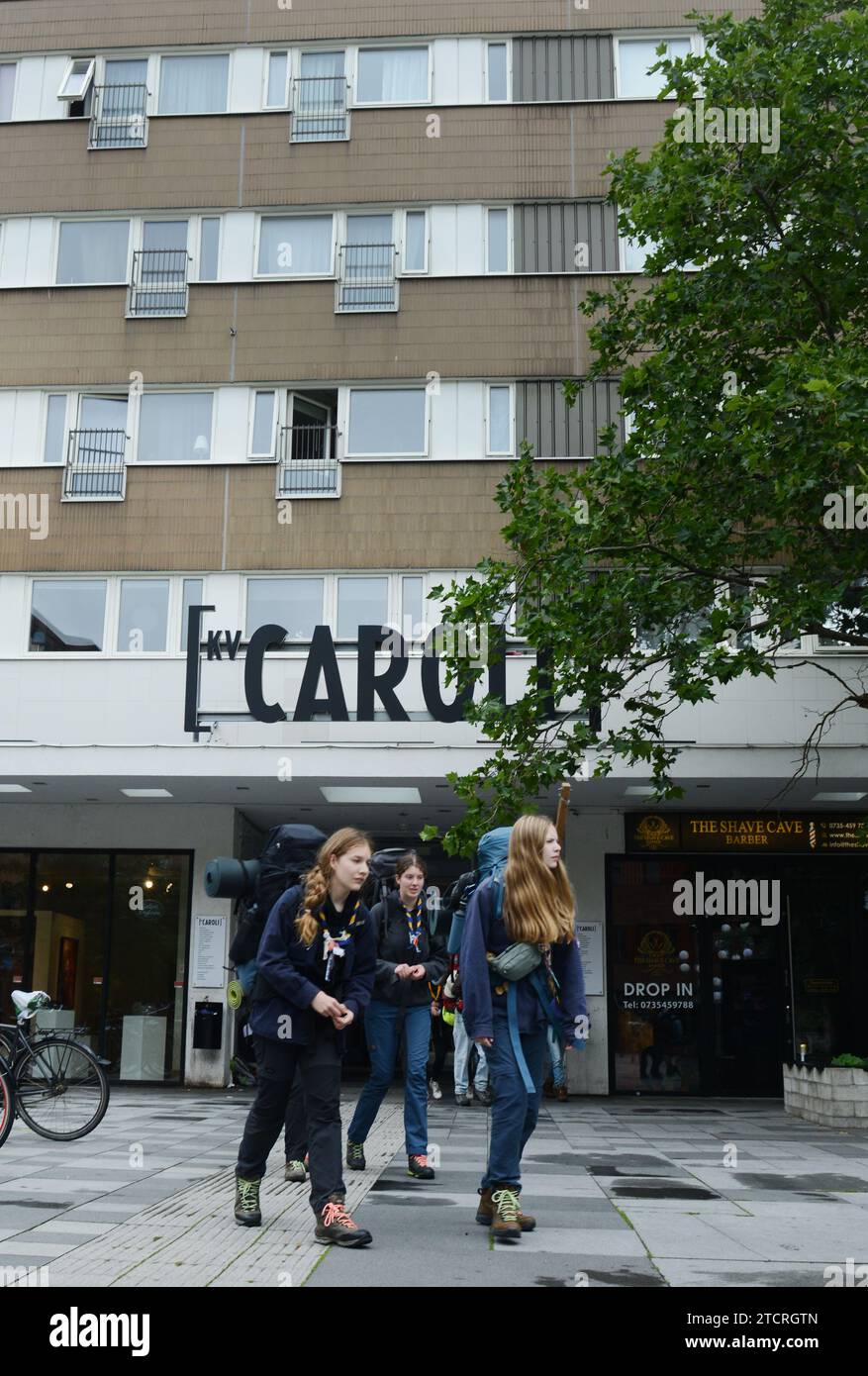 Swedish teenage girls with their backpacks in Malmö, Sweden Stock Photo ...