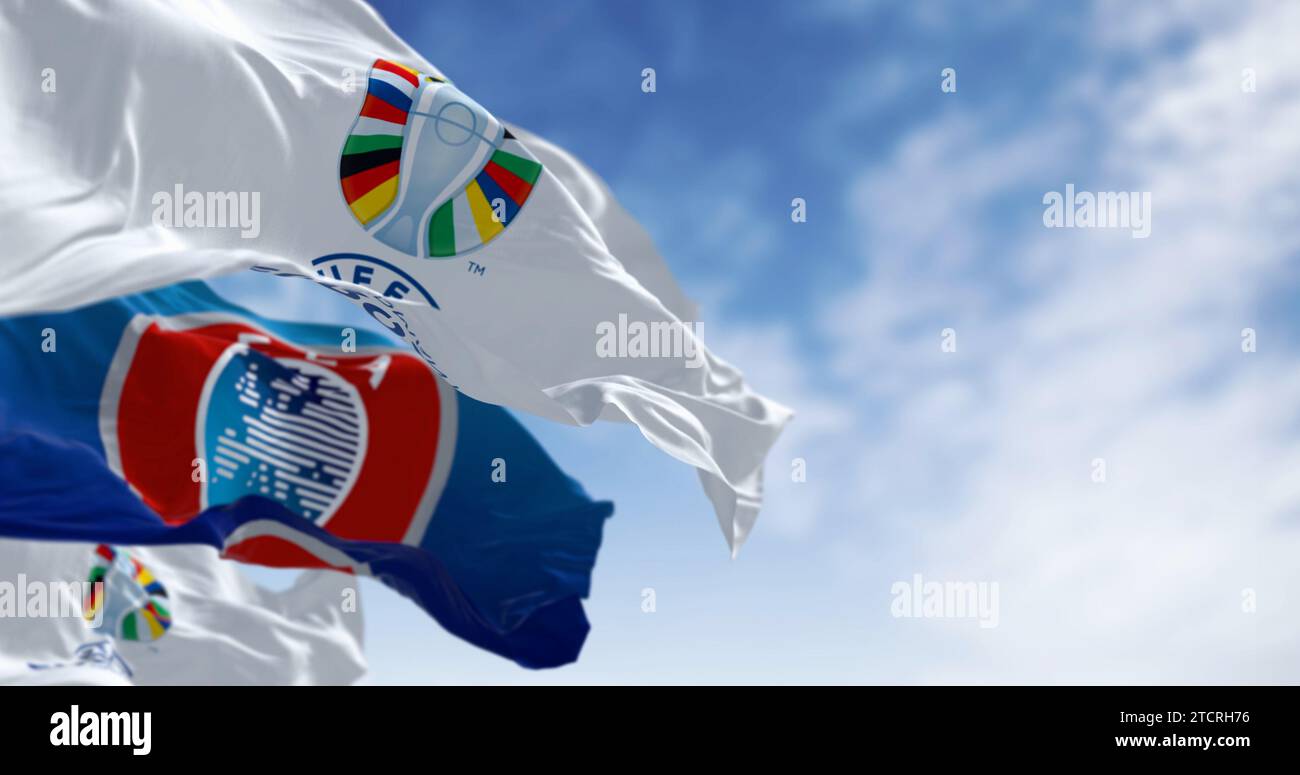 Berlin, DE, June 30 2023: UEFA and UEFA Euro 2024 European Football ...