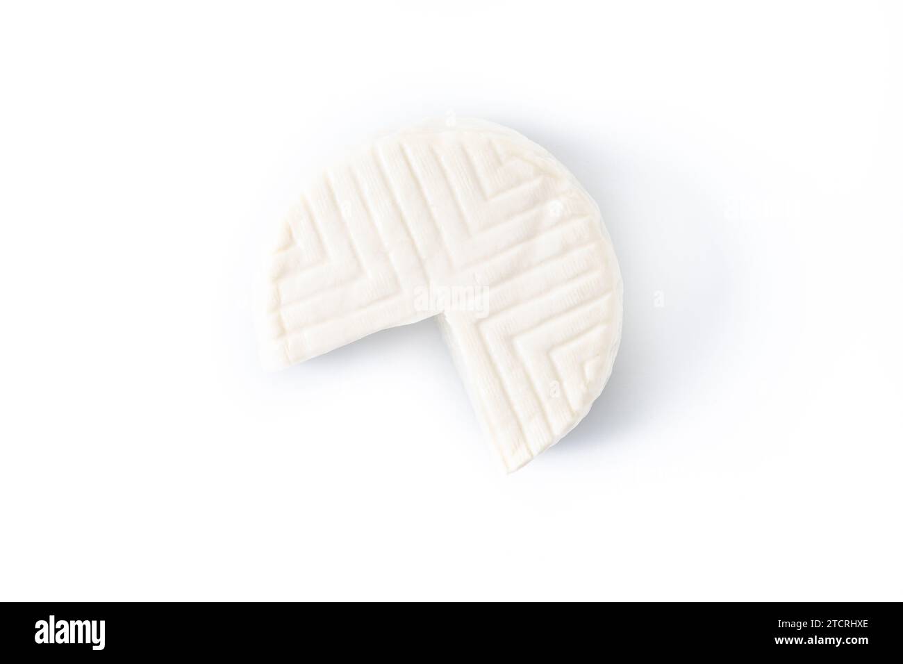 Sliced fresh white cheese from cow's milk isolated on white background ...