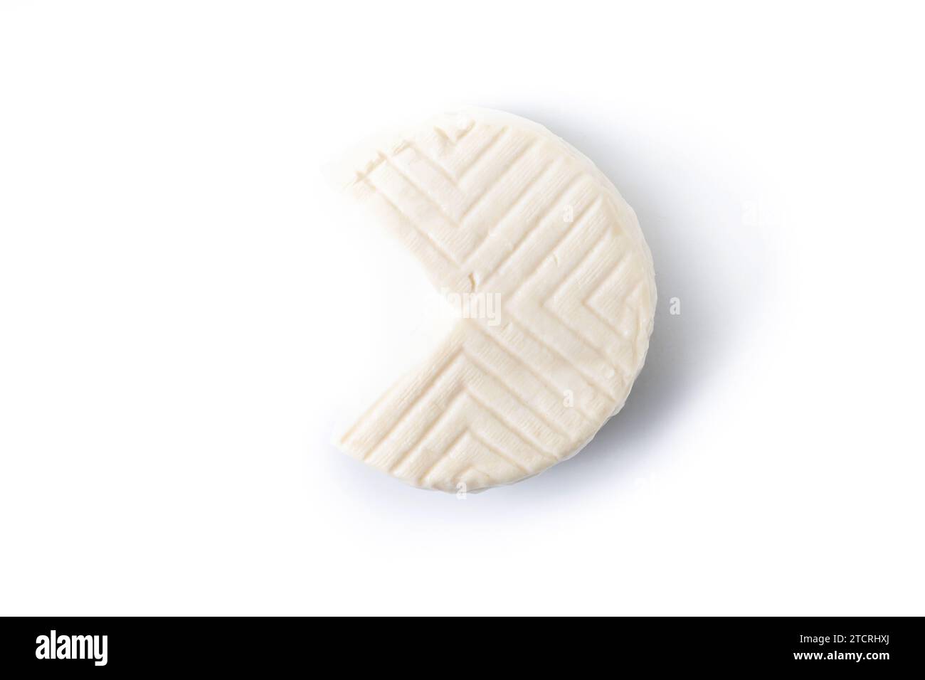 Sliced fresh white cheese from cow's milk isolated on white background ...