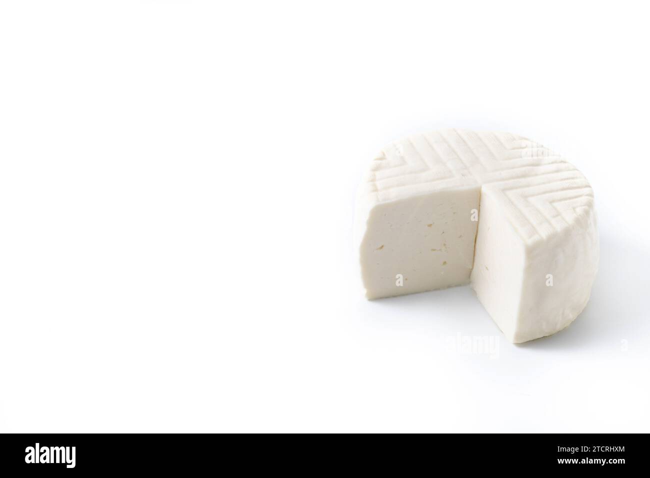 Sliced fresh white cheese from cow's milk isolated on white background ...