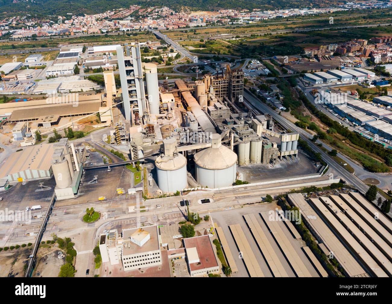 Aerial view of cement plant Stock Photo - Alamy