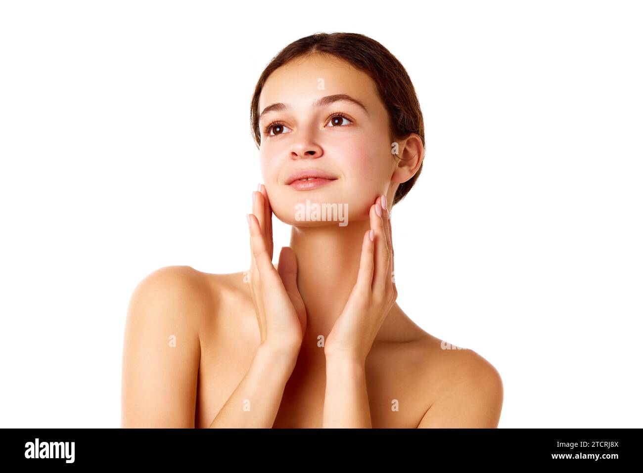 Portrait Of Attractive Tender Girl With Beautiful Spotless Healthy