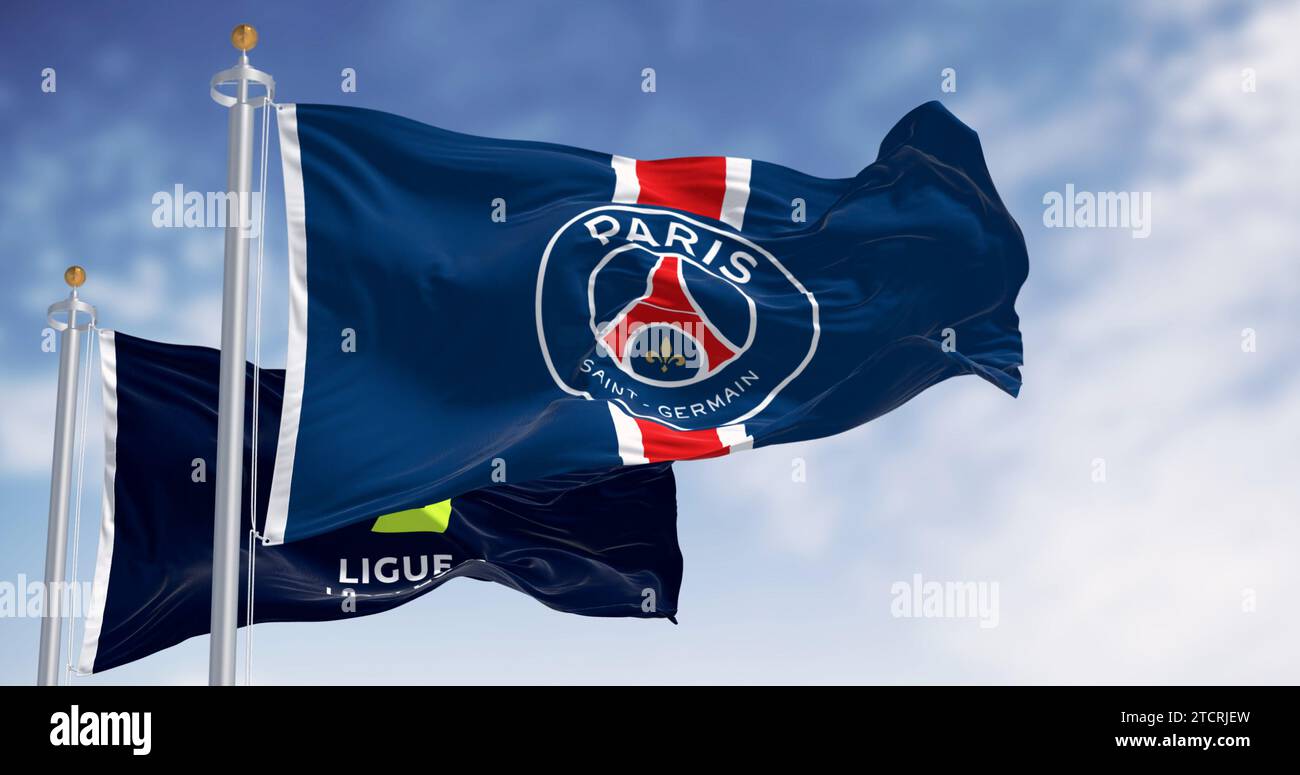Paris, FR, dec 3 2023: Paris Saint Germain football club and Ligue 1 ...