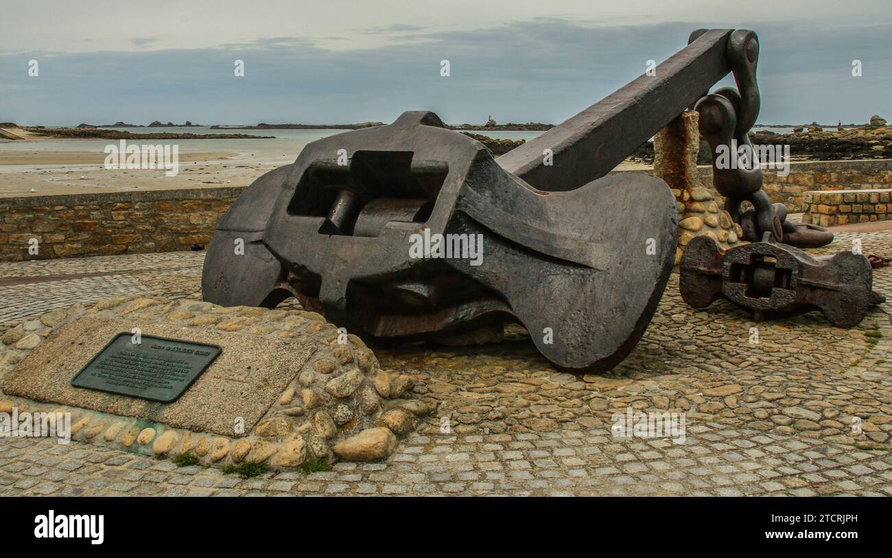 Anchor of Amoco Cadiz oil tanker, an ecological disaster from the year ...