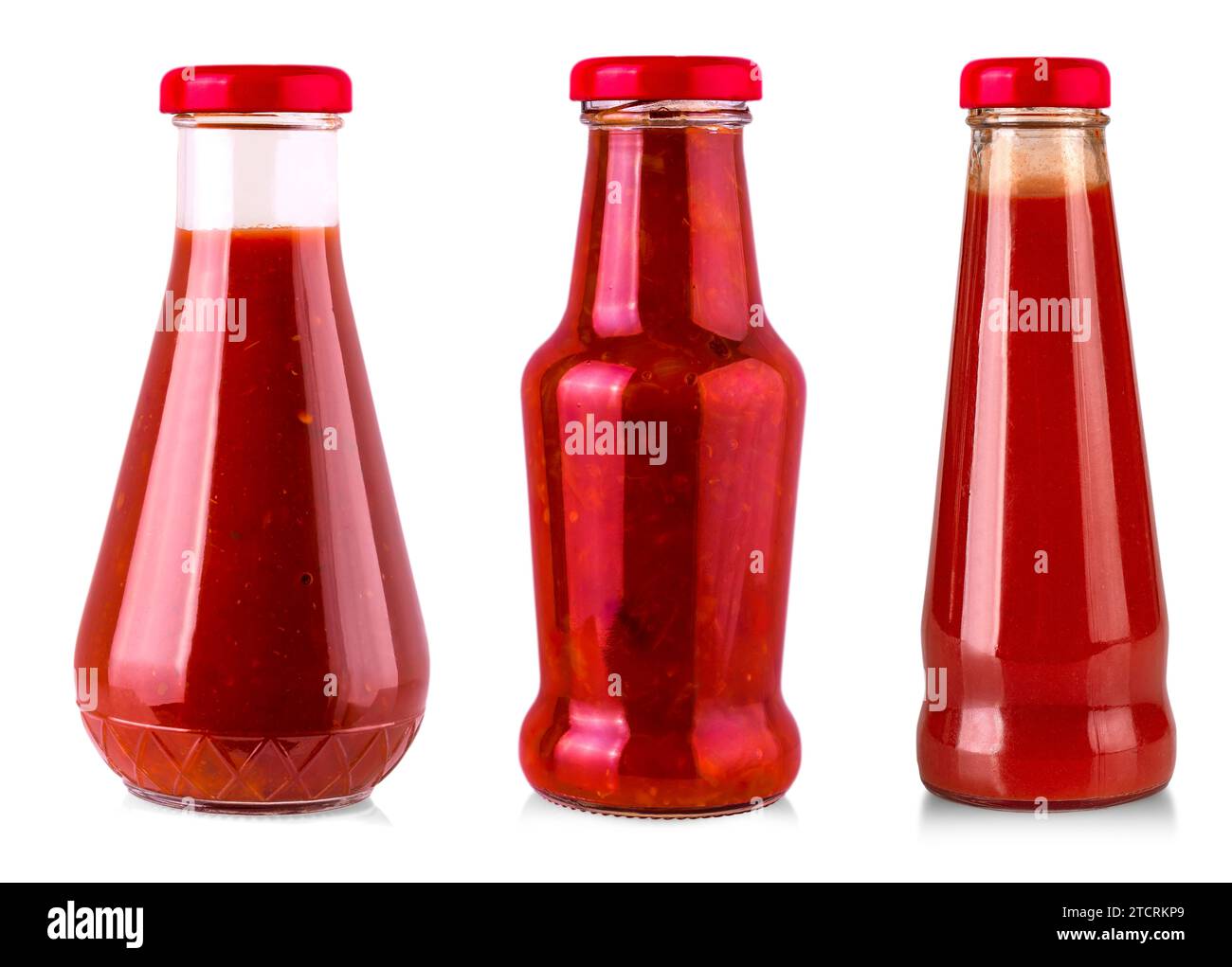 The set of Bottles of Ketchup isolated on white background with ...