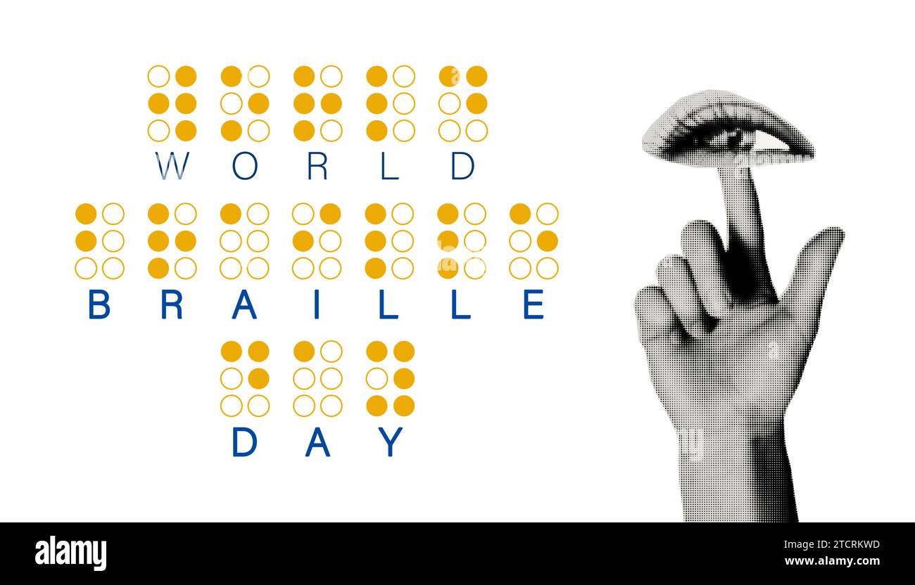 World Braille Day banner hand with eye Stock Vector Image & Art - Alamy