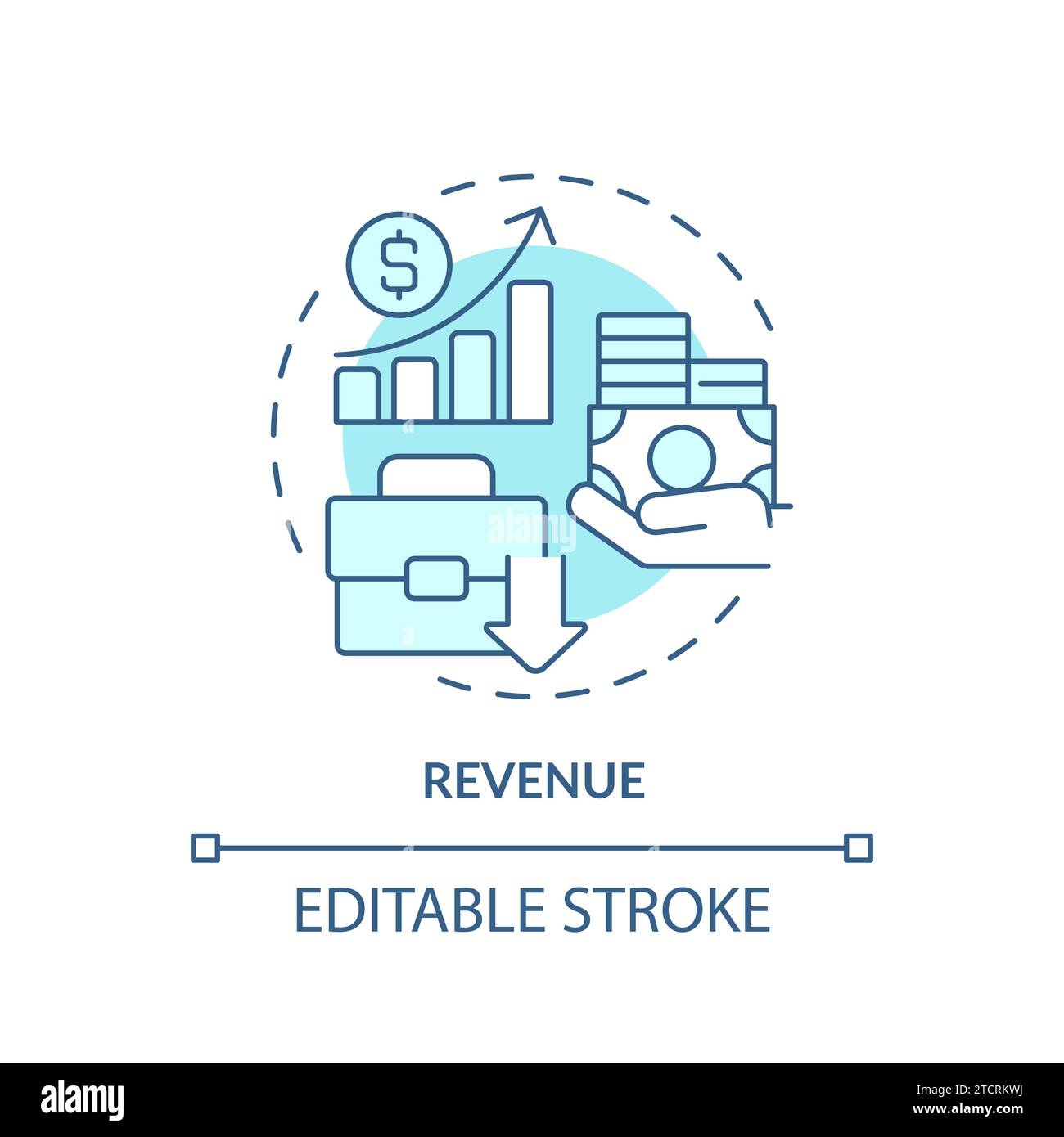 Thin line simple blue revenue icon concept Stock Vector Image & Art - Alamy