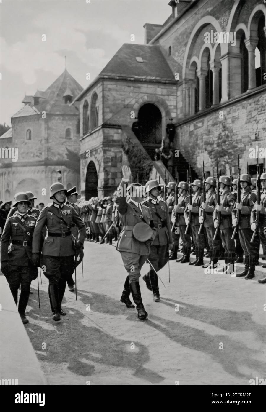 In 1934, Adolf Hitler is pictured in front of the Goslar Imperial ...