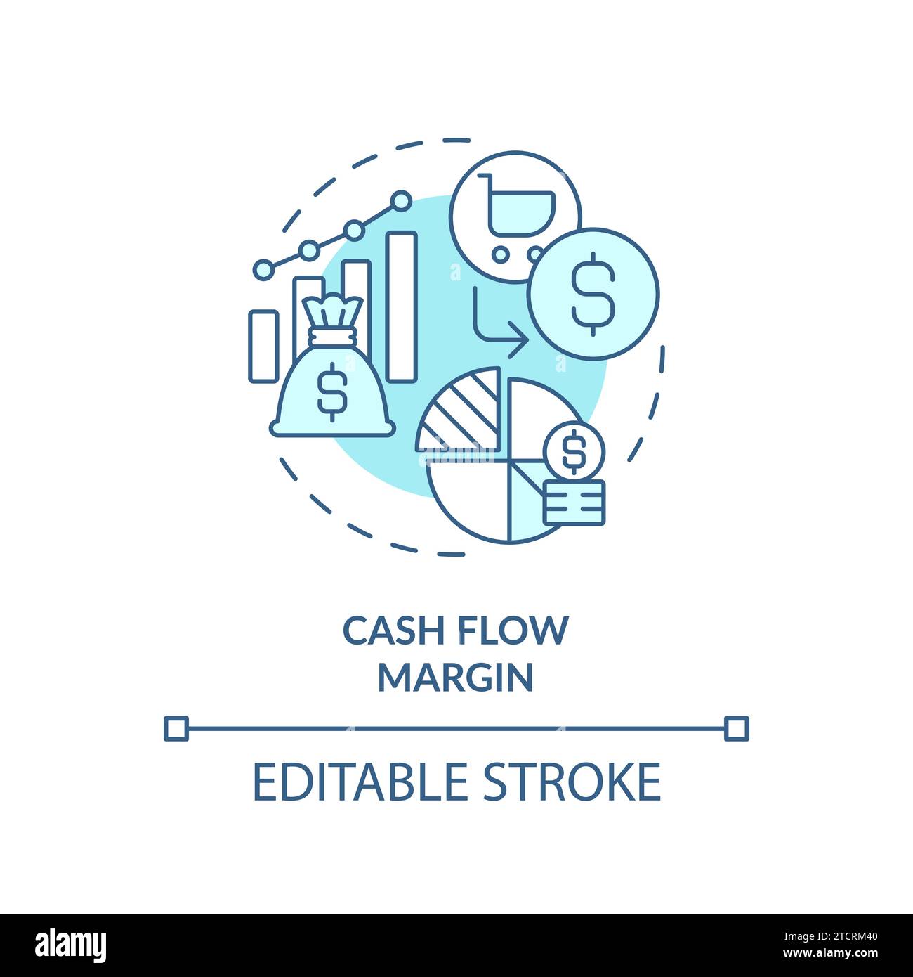 Thin line simple blue cash flow margin icon concept Stock Vector Image & Art - Alamy