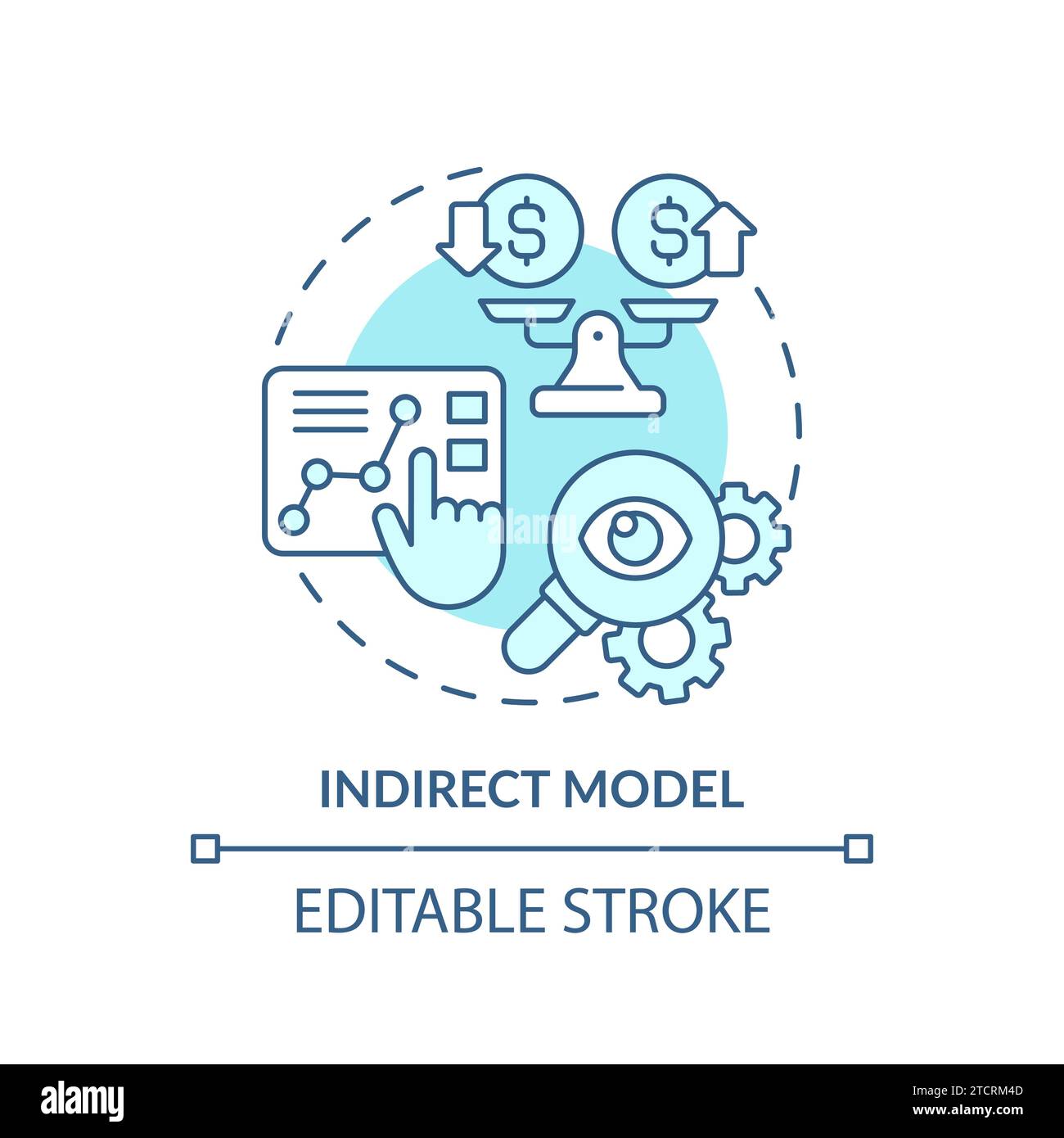 Thin line simple blue indirect model icon concept Stock Vector Image & Art - Alamy