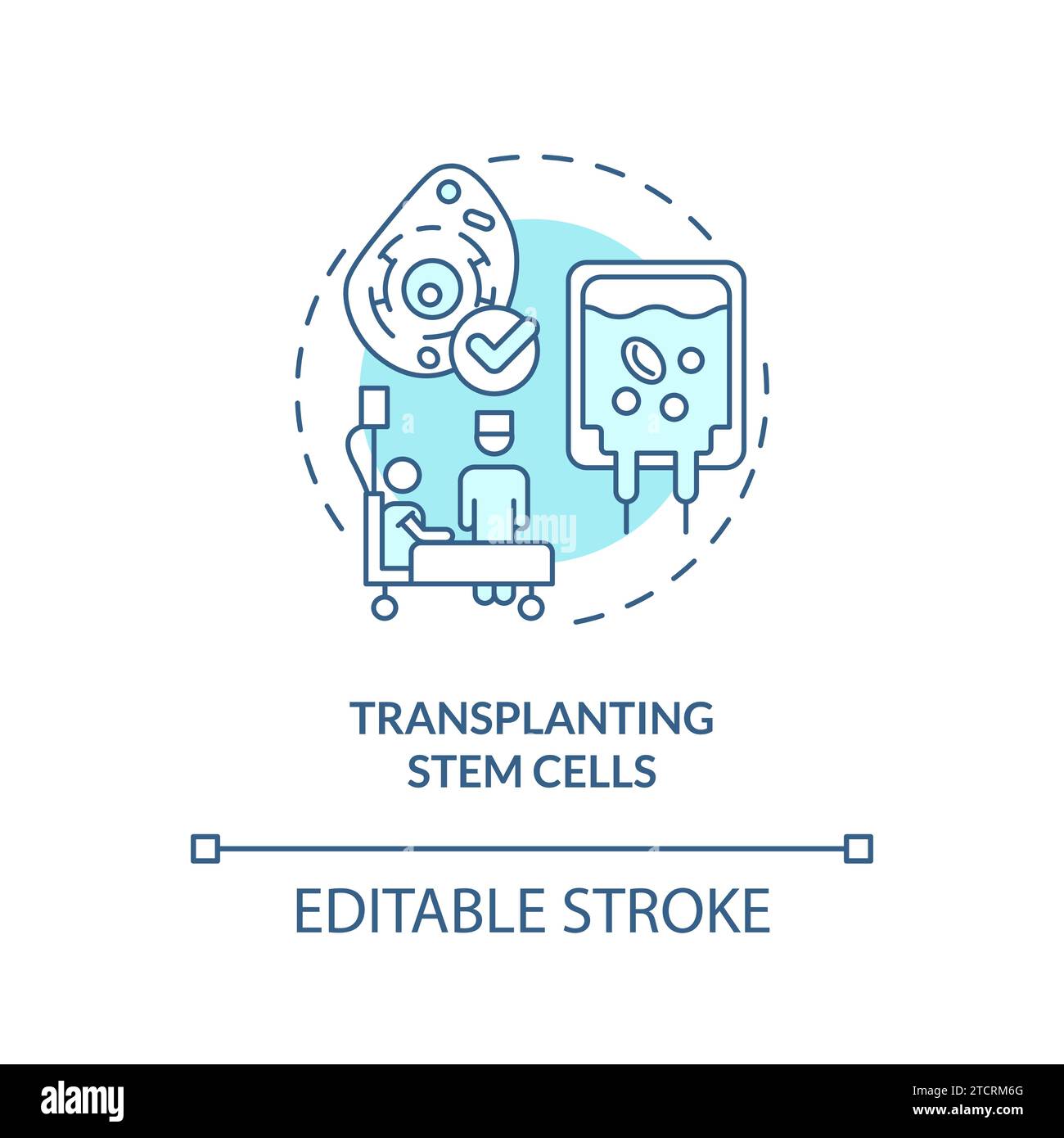 Thin line simple blue transplanting stem cells icon concept Stock Vector Image & Art - Alamy