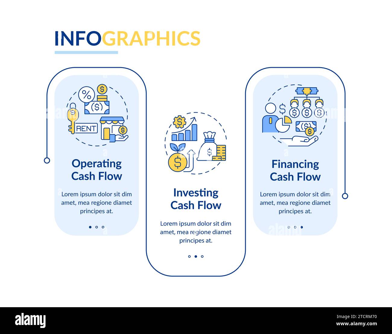 Colorful cash flow layout with creative line icons Stock Vector Image ...