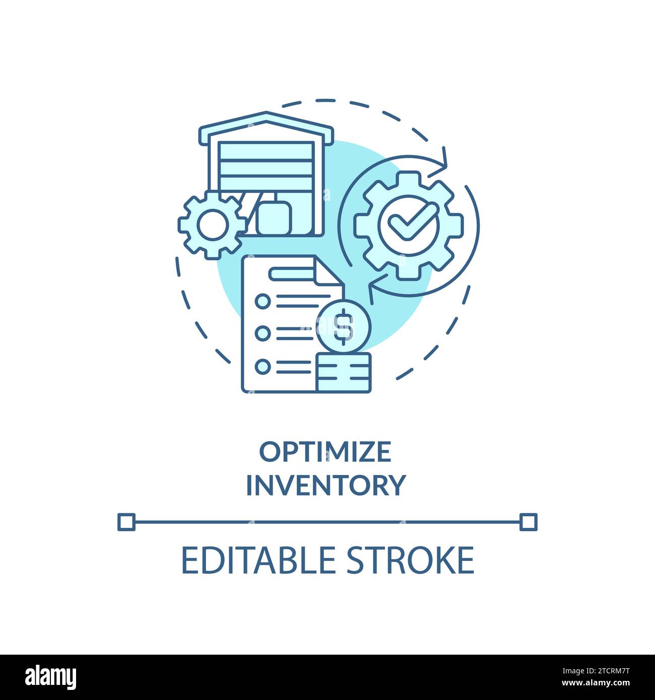 Thin line simple blue optimize inventory icon concept Stock Vector ...