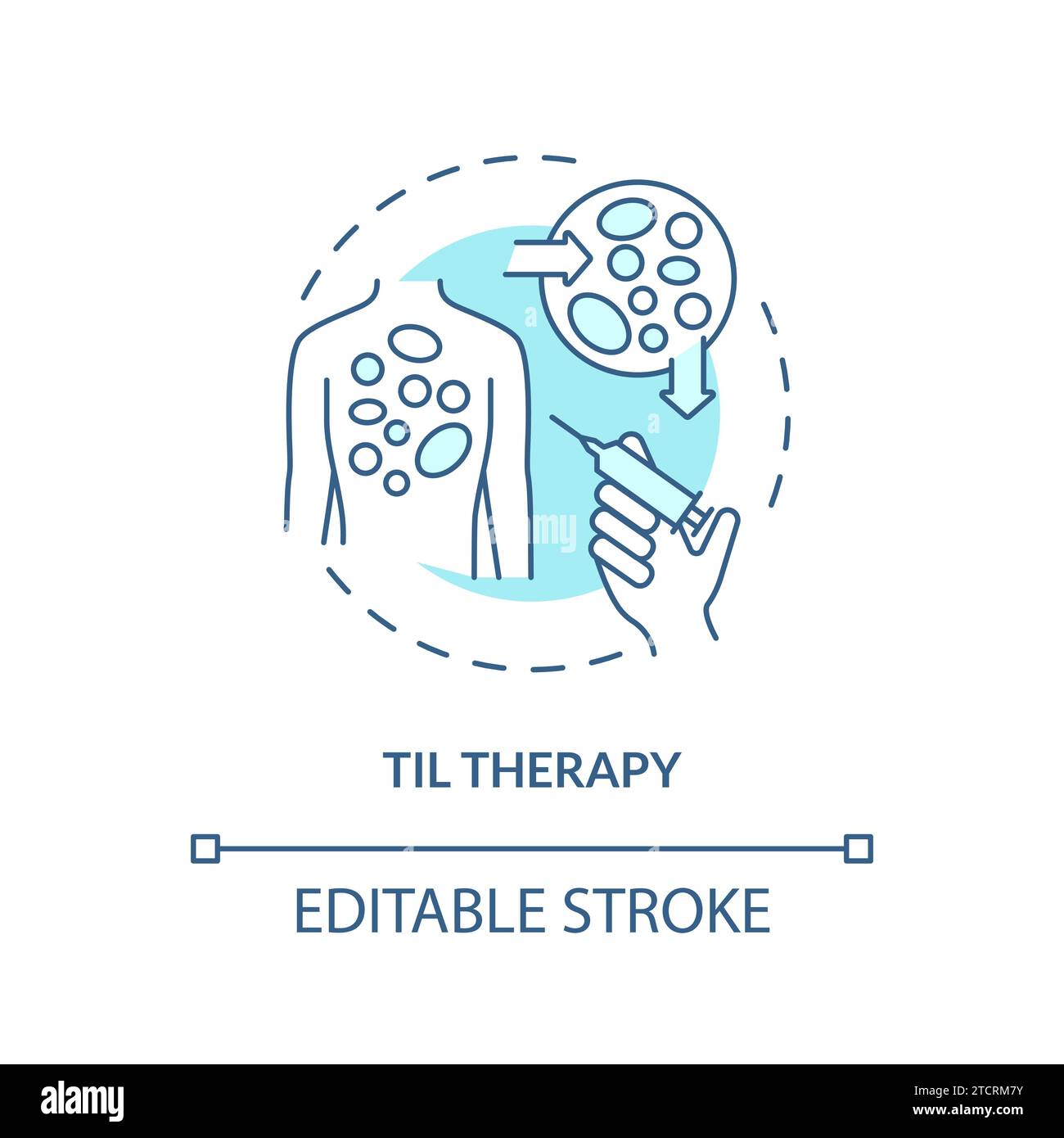 Thin line simple blue TIL therapy icon concept Stock Vector Image & Art - Alamy