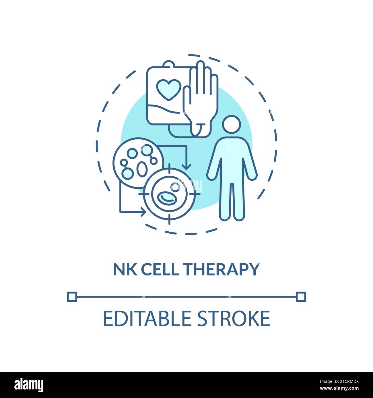 Thin line simple blue NK cell therapy icon concept Stock Vector Image ...