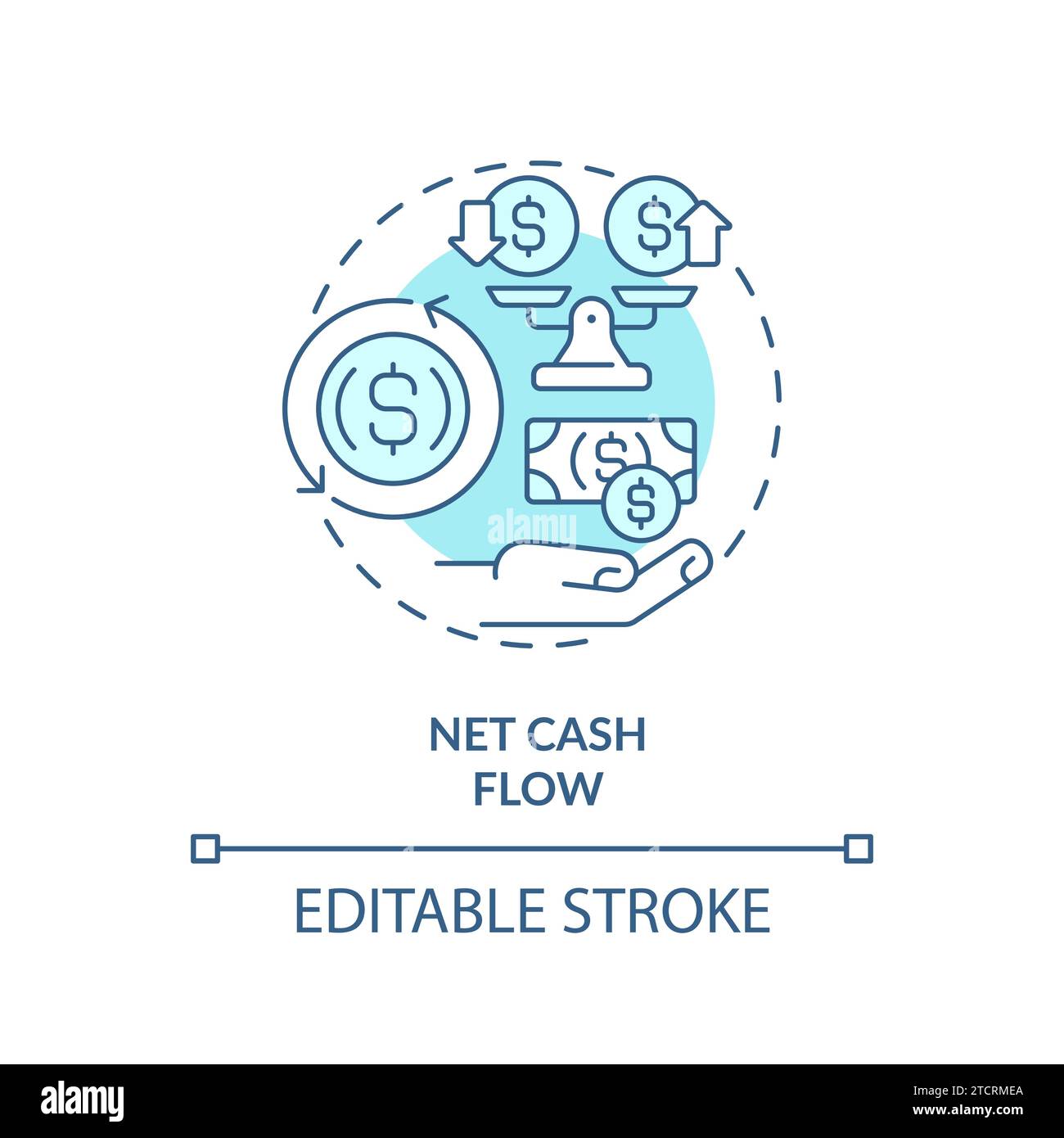 Thin line simple blue net cash flow icon concept Stock Vector Image & Art - Alamy