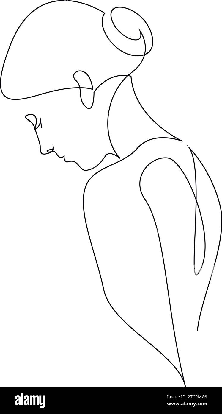 Lady line drawing hi-res stock photography and images - Alamy