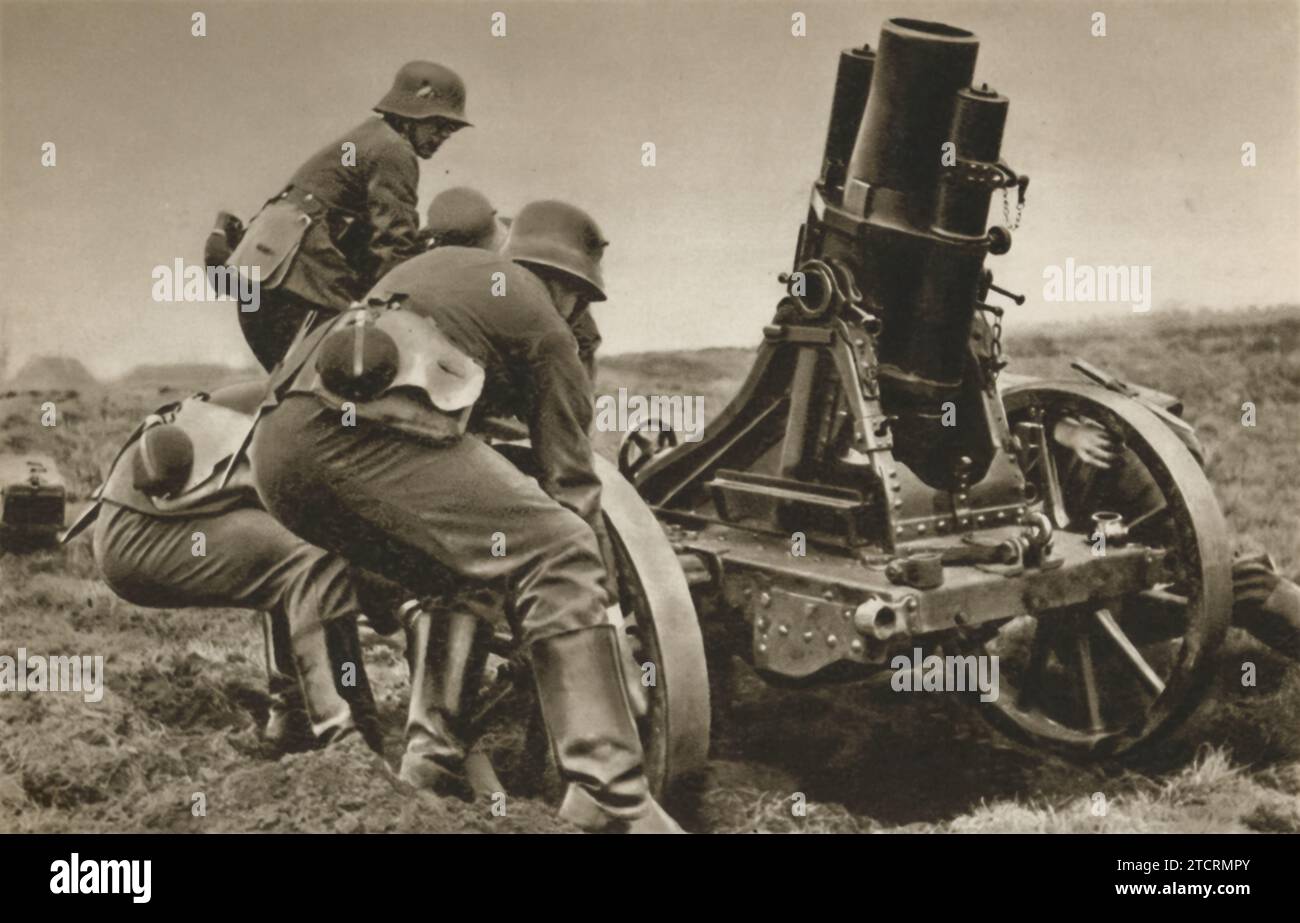 German recruits, during their military training, are engaged in an ...