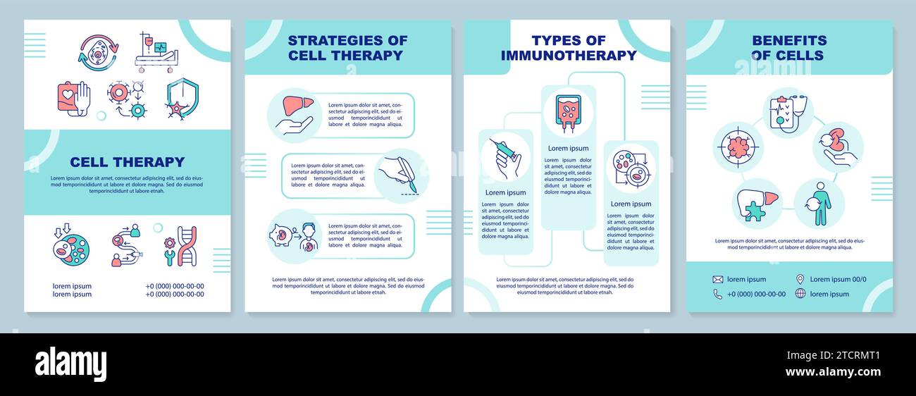 2D creative brochure with cell therapy line icons Stock Vector Image ...