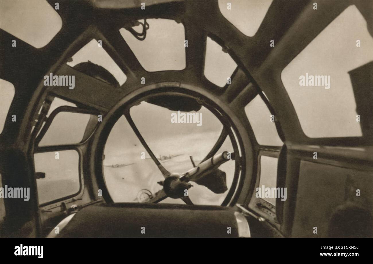 A view from what appears to be the gunner's position in a German ...