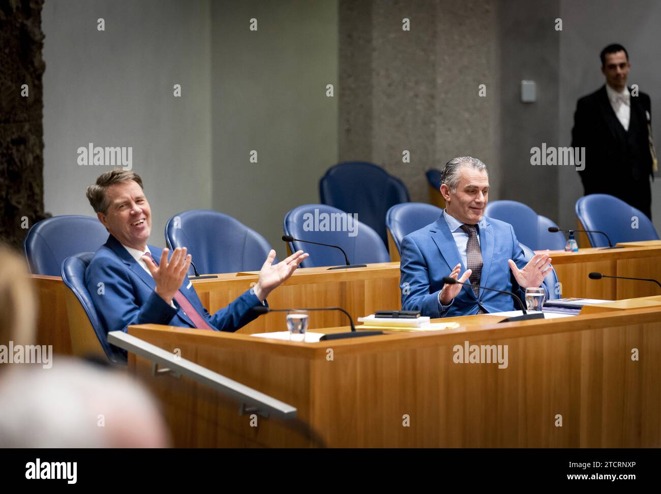 The Hague, Netherlands. 14th December, 2023. Martin Bosma (PVV) and Tom ...