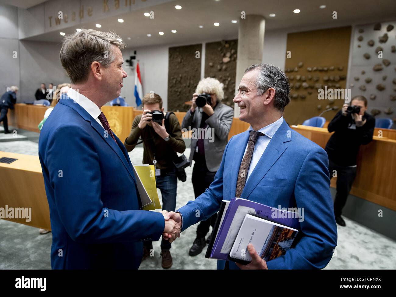 The Hague, Netherlands. 14th December, 2023. Martin Bosma (PVV) and Tom ...