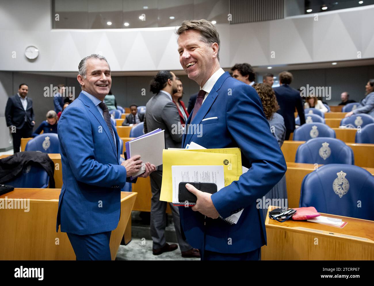 The Hague, Netherlands. 14th December, 2023. Martin Bosma (PVV) and Tom ...