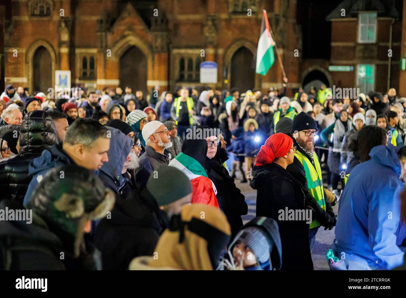 Palestine demonstration outide Nuneaton Town Hall. People gathered in ...