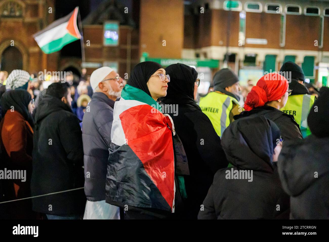 Palestine demonstration outide Nuneaton Town Hall. People gathered in ...