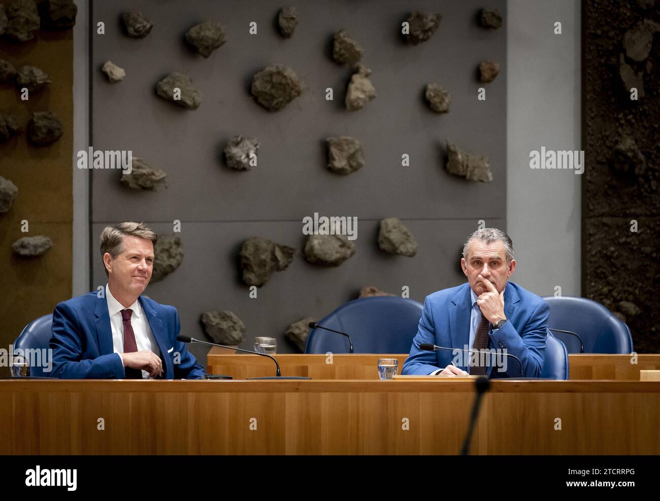 The Hague, Netherlands. 14th December, 2023. Martin Bosma (PVV) and Tom ...