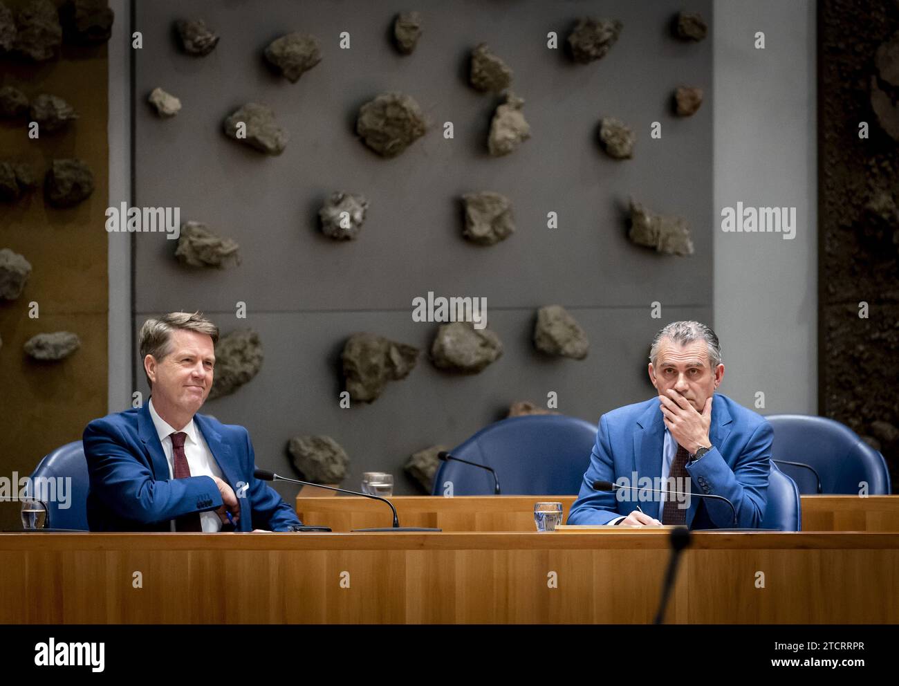 The Hague, Netherlands. 14th December, 2023. Martin Bosma (PVV) and Tom ...