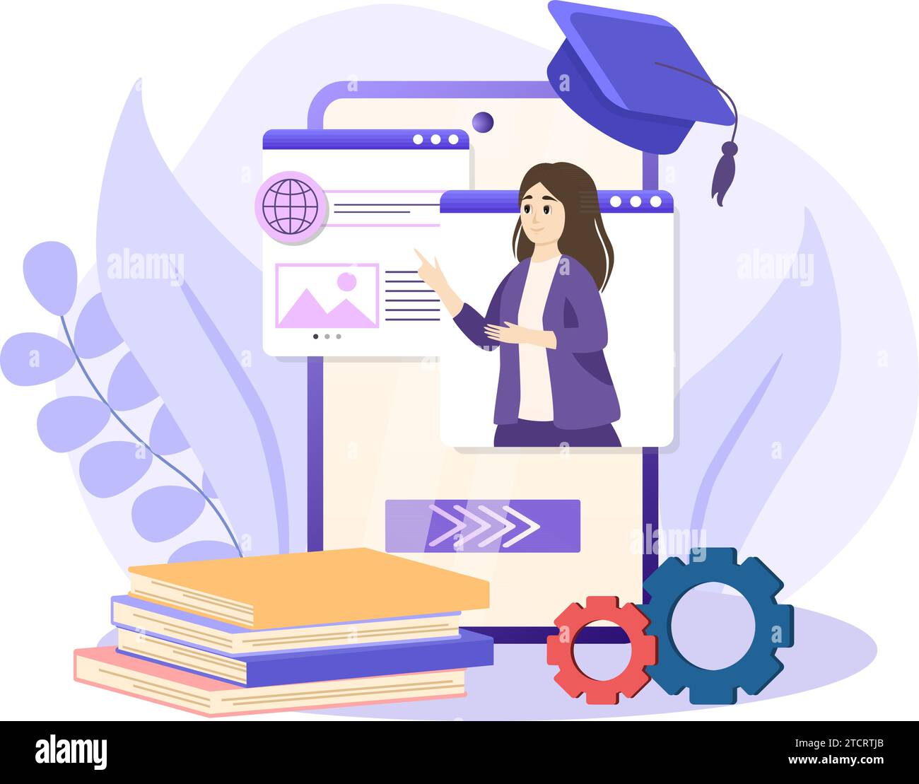 Mobile Learning Illustration Concept Of Mobile Learning E Learning