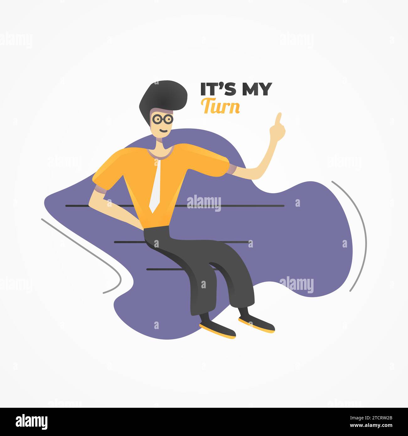 Young Man Vector Illustration with space for text Stock Vector Image ...