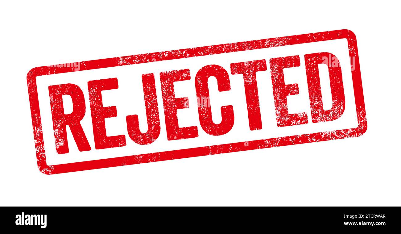 Red stamp on a white background - Rejected Stock Photo - Alamy