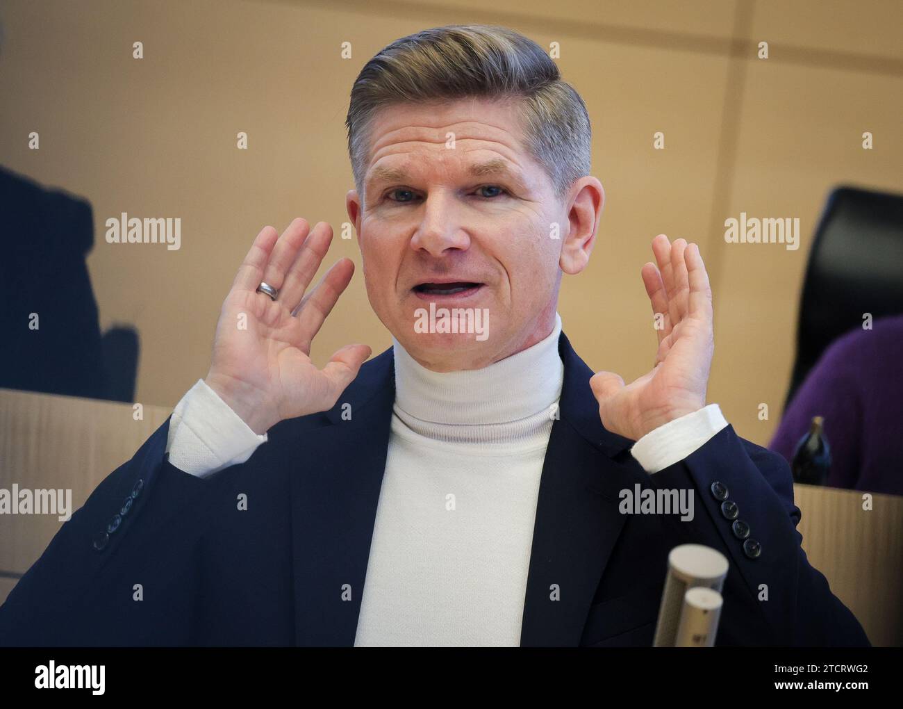 Kiel, Germany. 14th Dec, 2023. Heiner Garg (FDP), speaks at a session ...