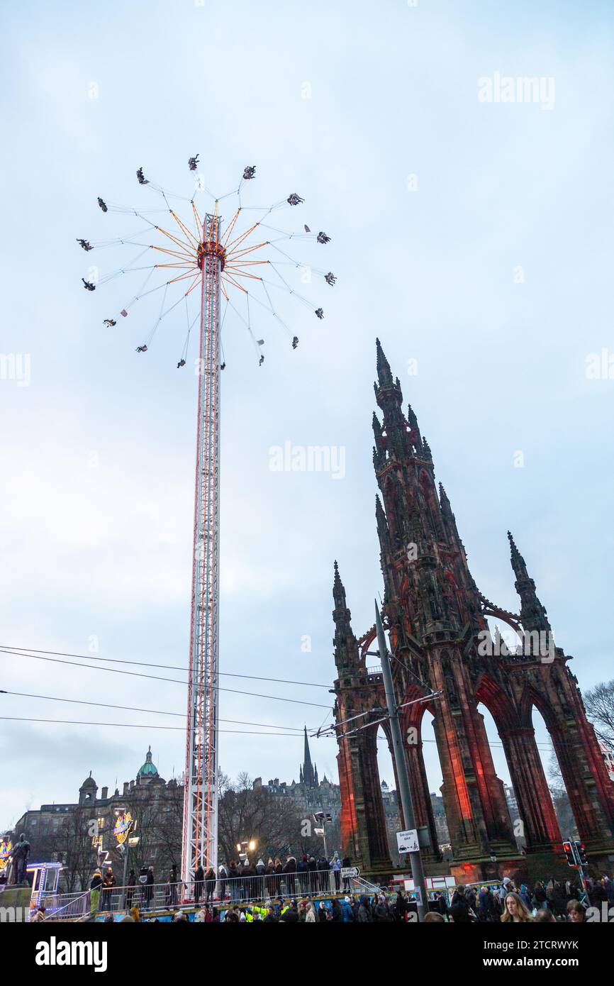 The Star Flyer a 262ft amusement ride next to the Scott Monument ...
