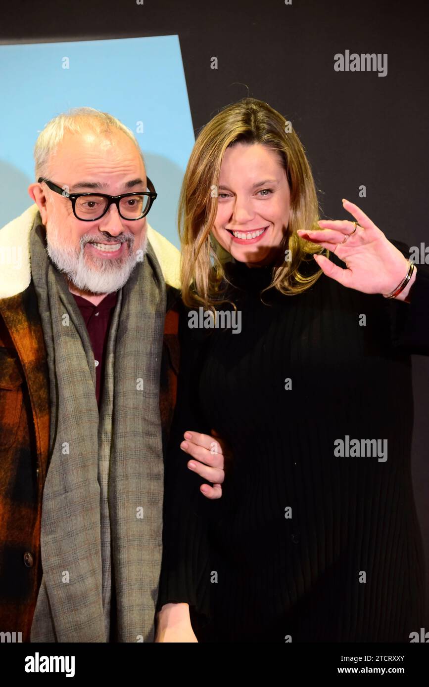 Alex de la Iglesia and Carolina Bang posing for the media during the ...