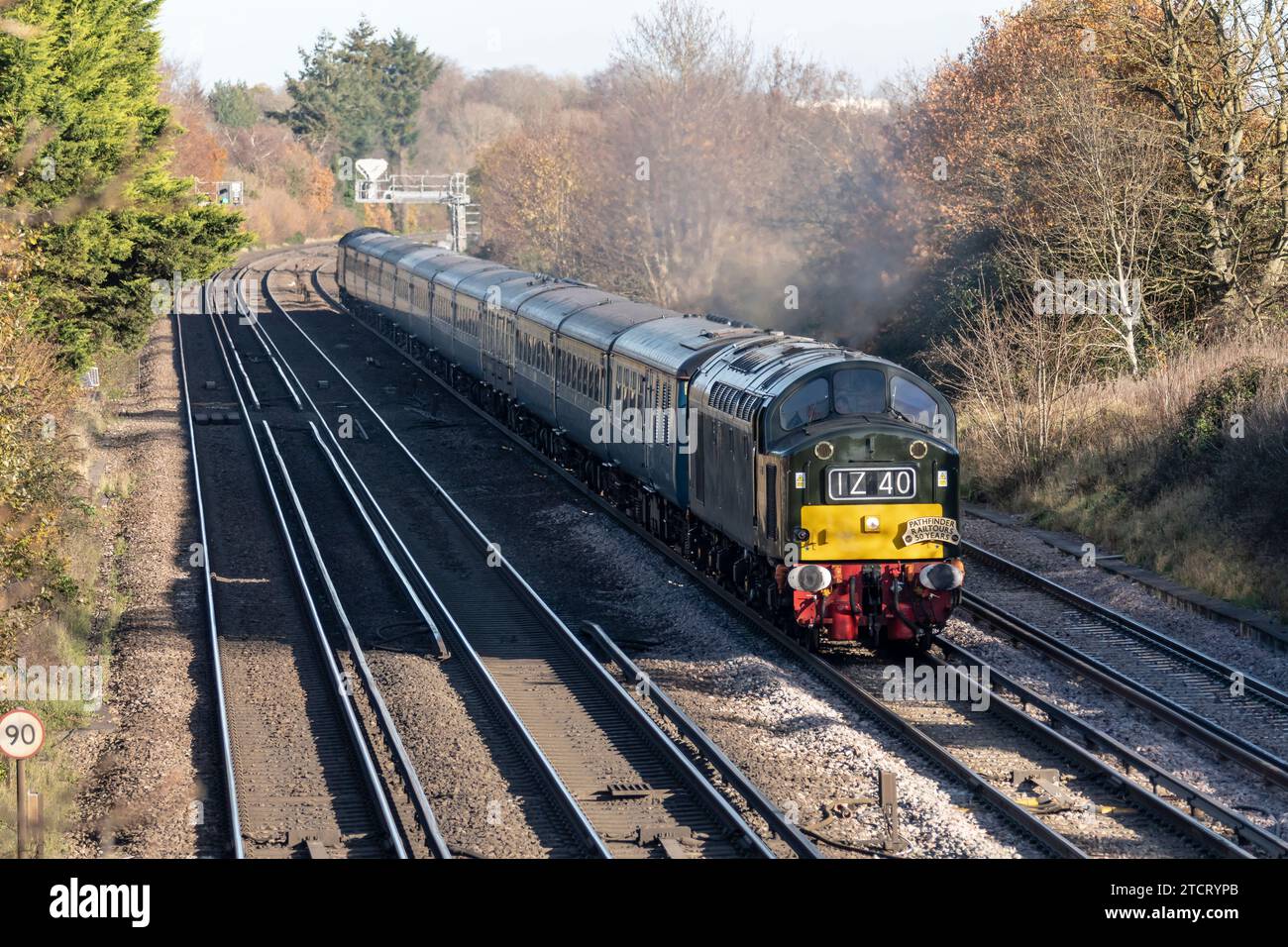 The Class 40 Preservation Society's Class 40 No. D345 approaches ...