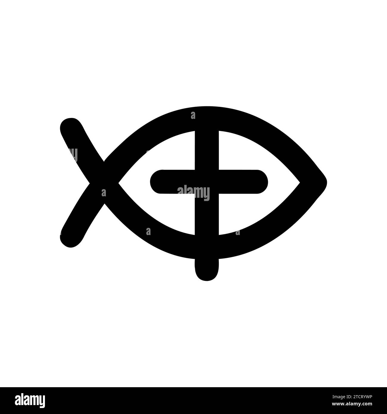 Christian logo icon Fish with cross. Vector illustration Stock Vector ...