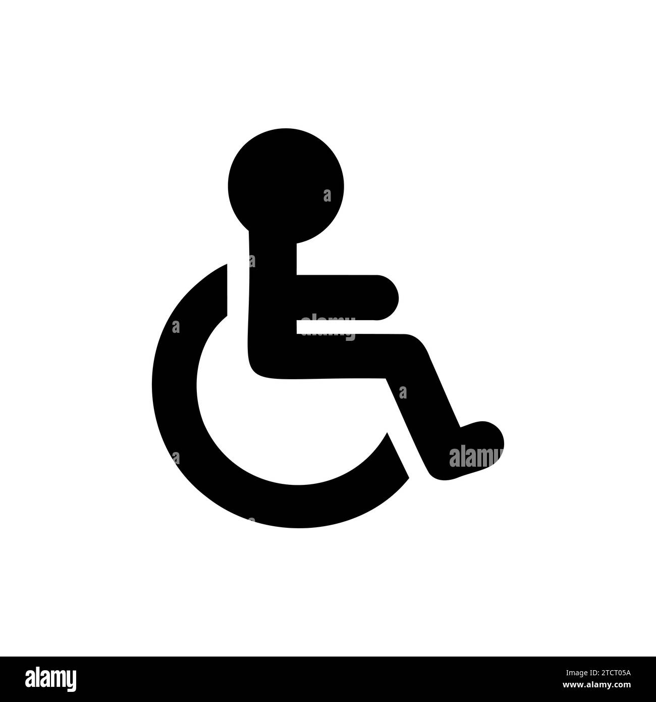 Simple linear icon of disability symbol. Vector illustration Stock ...